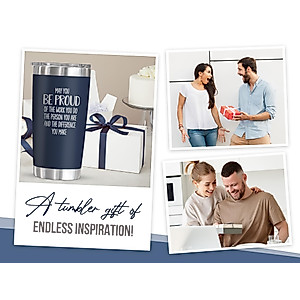 OASSIE Appreciation Gifts for Men - Be Proud 20 oz Stainless Steel Insulated Coffee Tumbler With Lid - Father's Day Teachers Day Birthday Inspirational Gifts for Teachers Coworkers Friends Dad