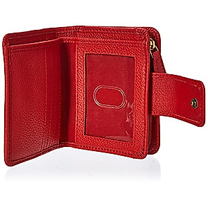 Timberland womens Leather RFID Small Indexer Wallet Billfold, Red, One Size US