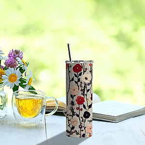 Medpol roses insulated tumblers coffee cup Gift，roses Drinking Glasses-Tea Cup-Coffee Mug tumbler with lid and straw 20 oz insulated tumbler cups