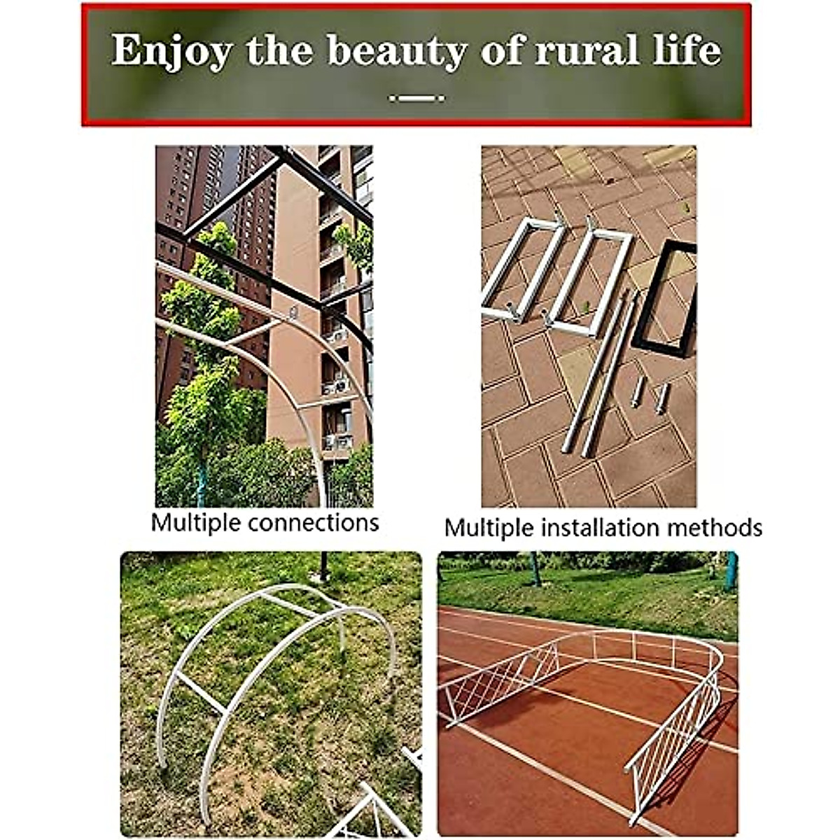 Metal Garden Arch Metal Garden Arbour Trellis Archway Rose Arch Wedding Archway Heavy Duty Strong Tubular Arbour Flower Stand with Base (Bronze W2.6xH2.3m/8.5x7.5ft)