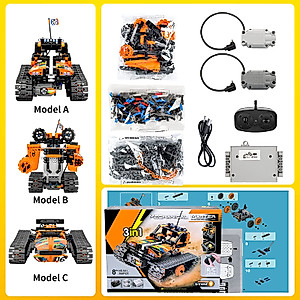 AoHu Remote Controlled STEM Building Kit for Kids Age 8-12, 3in1 Tracked RC Racer Sets Car Tank Robot Toys Gifts for Boys, Girls 9 10 11 13 14 15 Years and Up (392 Pieces)