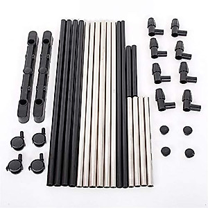 Dual-bar Vertical & Horizontal Stretching Stand Clothes Rack with Shoe Shelf YJ-04 Black & Silver,Commercial Rack Rolling Clothes Racks for Hanging Clothes Rack, Collapsible ＆ Portable Clothes Rack