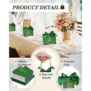 EQOREIIN 30 Pack Small Thank You Gift Bags with Handles 5.5 x 2.4 x 4.7 Inches Gift Bags with Bow Ribbon Party Favor Bags Paper Gift Bags Bulk for Baby Shower, Wedding, Party Favor, Birthday,