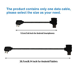 Hanatora 8.14 Inch Micro AB to Standard Micro USB Remote Controller Cable for DJI Mavic Mini,Mini SE,Mavic 2 Pro/Zoom,Mavic Air,Mavic Pro Platinum,Tablet Android Cord(Standard Micro USB Connector)