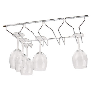 Mind Reader 4 Row Chrome Stemware Holder, Silver