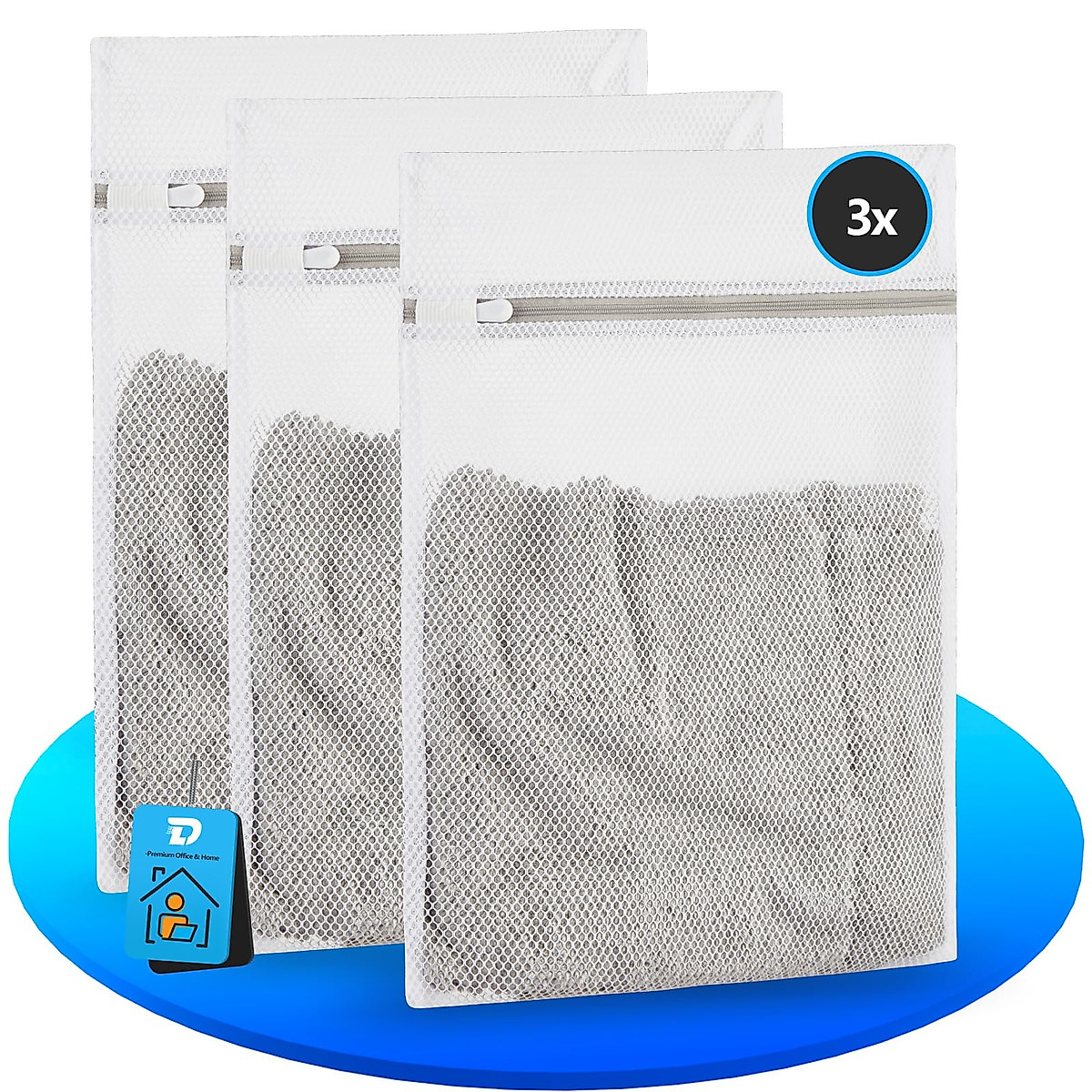 DZSEE Mesh Laundry Bags for Delicates – Durable Honeycomb Mesh Wash Bag for Delicates, Socks, Lingerie, and Household Items, with Zipper Closure