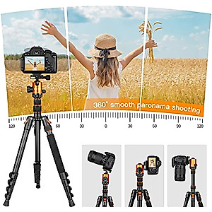 Tripod Camera Tripod, Victiv 82 inches Aluminum Tripod for DSLR, 80 inches Monopod, Lightweight Tripod with 360 Degree Ball Head Loads Up to 30 lbs for Travel and Work