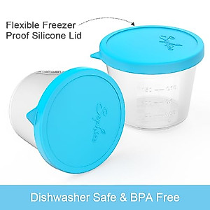 Sophico 8oz Mini Ice Cream Containers with Silicone Lids, Freezer Storage Tubs for Homemade IceCream, Meal Prep, Yogurt, Soup and Food (Small, 4 Pack)