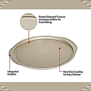 Glad Nonstick Large Pizza Pan for Oven | Round Baking Tray | Textured Cooking Sheet Crisper | Premium Bakeware Series for Home Kitchen