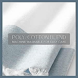 Elrene Home Fashions Boho Harper Stripe Knotted-Tassel Hand Towels, 16 Inches by 30 Inches, Set of 2, Cotton, Spa Blue