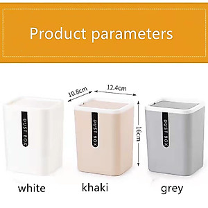 gofidin Creative Mini Waste Bin,Desktop Garbage Basket with Lid,Mini Desktop Trash Can for Living Room/Office/Kitchen/Restroom(Grey)