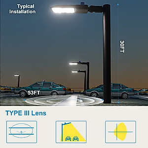 2Pack 200W LED Parking Lot Lighting 35000LM 5000K LED Pole Lights Outdoor with Dusk to Dawn, LED Parking Lot Lights Outdoor Pole Mount-𝟳𝗬𝗿𝘀 𝗪𝗮𝗿𝗿𝗮𝗻𝘁𝘆(Coverage: 55~75Ft at Height:25~35Ft)