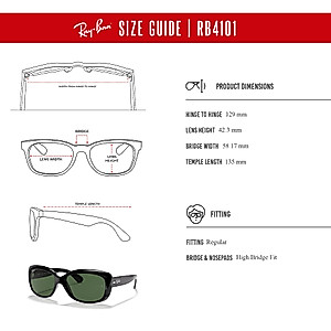 Ray-Ban RB4101 JACKIE OHH 601/58 58M Black/Green Polarized Rectangular Sunglasses For Women + BUNDLE with Designer iWear Care Kit