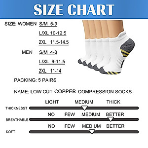Aoliks White Ankle Compression Socks for Women & Men - Arch Support Low Cut Running Socks for Cycling Nurses
