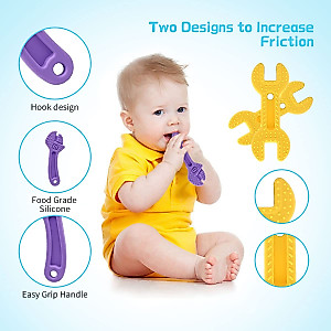 4 Pcs Teething Toys for Babies 0-6 Months 6-12 Months,Baby Teething Toys Set,BPA Free Silicone Infant Molar Teether Toys,Easy to Hold,Soothe Babies Sore Gums Freezable Teething Chew Toy for Boys Girls