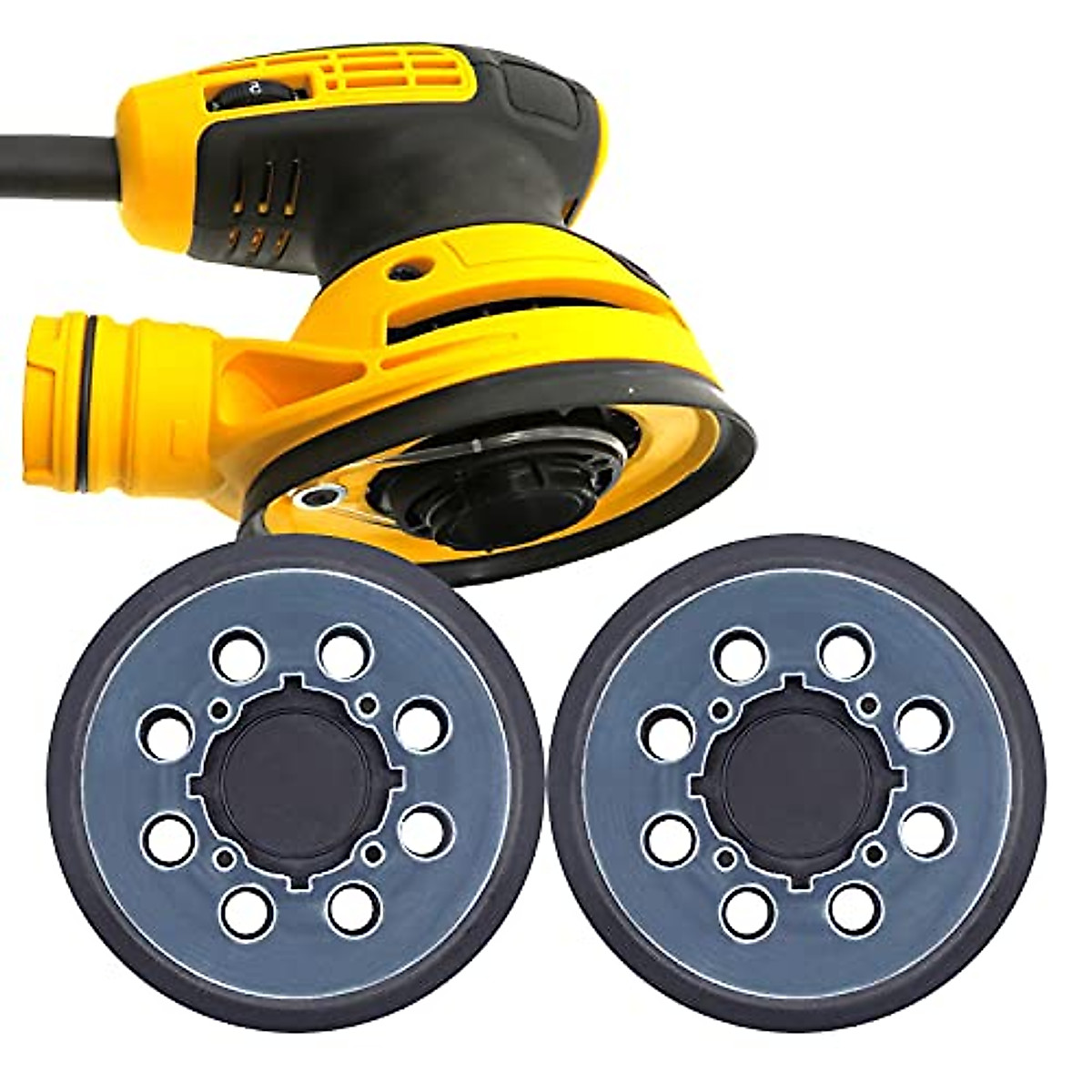 2 Packs Sander Pad for Dewalt DWE64233 & N329079 5" 8 Hole Hook and Loop Replacement Orbital Sander Pad Compatible with DWE6421 6421K DWE6423 6423K DCW210B (4 Screw Holes Sanding Part)