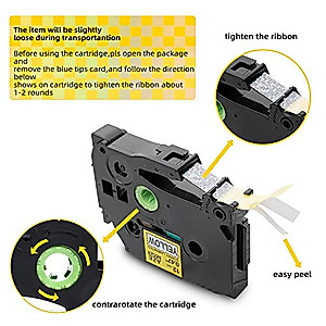 Freshworld Compatible Glitter Label Tape Replacement for Brother P-touch TZ 12mm 0.47Inch Laminated Starry Rainbow Embellish Tape(Clear/White/Red/Blue/Yellow/Green),for PT-D210 PT-D400 Label Maker, 6P