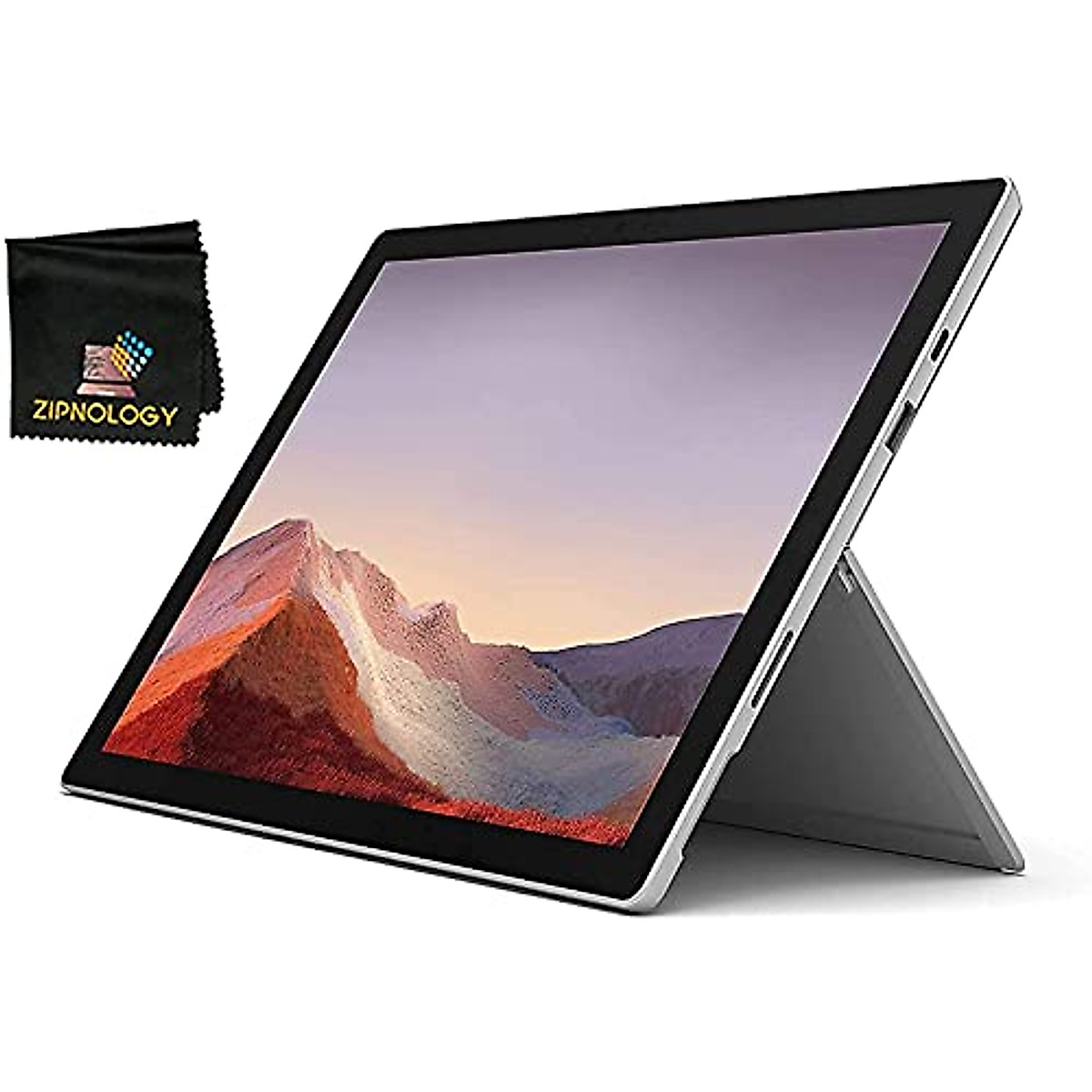 New Microsoft Surface Pro 7 - 12.3" Touchscreen - 10th Gen Intel Core i7-1065G7 - 256 GB SSD - 16 GB RAM - Intel Iris Plus - Windows 10 + Zipnology Screen Cleaning Cloth Bundle - Brown Box (PVT-00001)