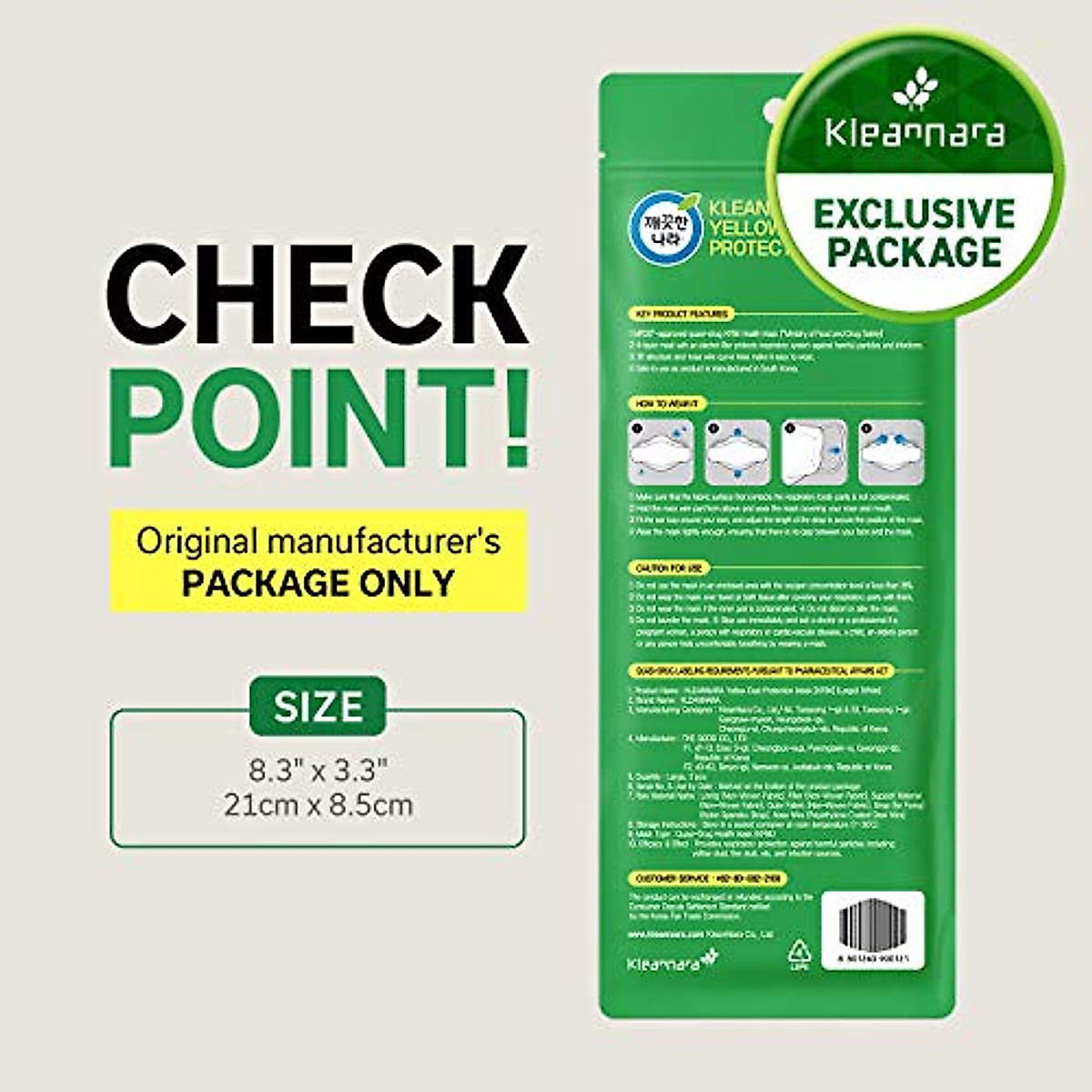 KLEANNARA [15 Masks] OFFICIAL KF94 Fish Type Mask 4 Layer 3D Design for Adult(White). Breathable Protective Block 94% Dust. Made in KOREA [3Pcs/Pack - 5Packs] - Best Face Mask Daily