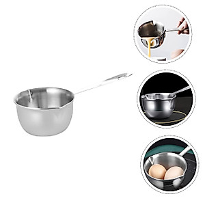 RORPOIR Stainless Steel Boiler Pot for Melting Butter Chocolate and Cheese Versatile Kitchen Oil Heating Bowl with Strainer and Frying Basket for Efficient Cooking and Oil Filtering