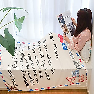 Valporia Gifts for Mom from Daughter/Son Valentines Day Gifts for Mom Mom Gifts for Birthday from Husband Presents for Mom Who Has Everything Fuzzy Fleece Blanket with Letter Warm Soft