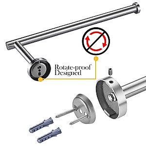 Brushed Nickel Paper Towel Holder,Under Kitchen Cabinet Towel Paper Rack,Wall Mounted Round SUS304 Stainless Steel Dispenser for Bathroom Kitchen Tissue Towel Roll,11 inch