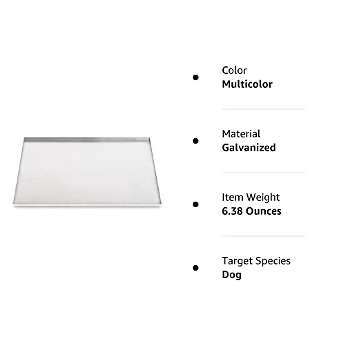 Pinnacle Systems (Galvanized, 22.84" L X 16.6" W X 1") Metal Replacement Dog Crate Pan Chew Proof Crack Proof Pet Kennel Tray Central Dog Crate Pan Pet Supplies