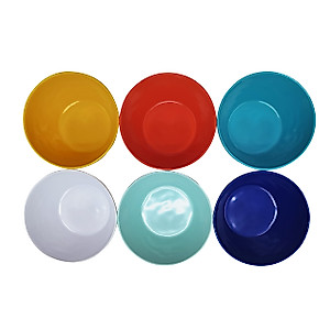 LOK-OSEMILE 4.6" Mini Bowl Set of 6 - Melamine Dinnerware - Small, Kids, Pasta - Multicolor