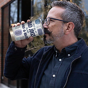 Life4Gifts Emergency Dad Jokes Gift for Dad - Birthday Gift for Dad & Fathers Day Gift for Daddy Stepdad Husband Father in law Tumbler 20oz Doule Wall Vacuum Isulated Travel Coffee Mug