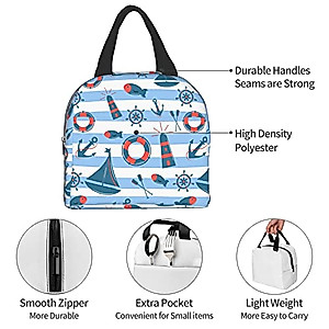 Zminciu Summer Lunch Bag Reusable,Zipper Closure Leakproof Insulated Lunch Box Cooler Tote Bag Food Container Snack Bag