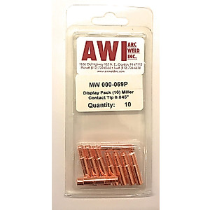 000-069 Miller Style M-Series Contact Tip .045 - Arc Weld by Masterweld Pack of (10)