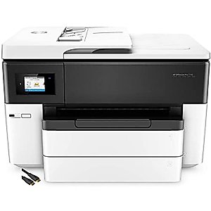 HP OfficeJet Pro Series Wide Format All-in-One Printer with Wireless Printing, Print Scan Copy Fax, Auto 2-Sided Printing, 512MB, 34 ppm, Compatible with Alexa - White