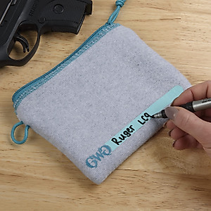 Girls With Guns® Lockable Handgun Storage Pouch with Writable ID Label, Compact 5-Inch to 7-Inch Handguns