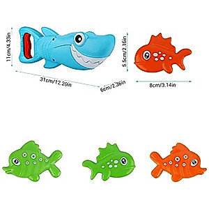 2022 Upgraded Shark Bath Toys Baby Pool Bathtub Toys Shark Grabber with Teeth Biting Action Include 4 Toy Fish Shark Swim Toys Bath Toys No Mold for Kids Boys Girls Toddlers Ages 3 4 5 6 7 8