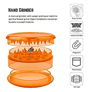 Mamba 7pc Hand Herb Grinder Set. Manual 4-in-1 System for Pre-Rolled Paper Cones to Grind, Fill, Pack and Store