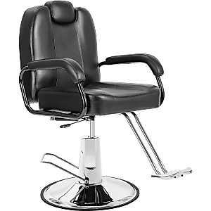 Barbers Chairs, Heavy Duty Hydraulic Reclining Salon Chair Spa Furniture Shampoo Reclining Extra Wider Seat Beauty Hair Salon Equipment