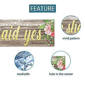 He Asked She Said Yes Backdrop Banner Decorations, Large Wedding Engagement Party Sign Supplies, Bridal Shower Photo Booth Props Décor (9.8x1.6ft)