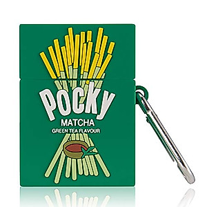 Mulafnxal for Airpods 1&2 Case, Cute 3D Funny Cartoon Soft Silicone Protective Airpod Cover, Fun Food Biscuit Design Shockproof Skin, Fashion Cases for Girls Kids Teens Boys Air pods (Green Cookies)