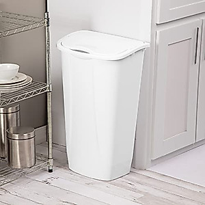 Sterilite 10938006 11 Gallon/42 Liter SwingTop Wastebasket, White, 6-Pack