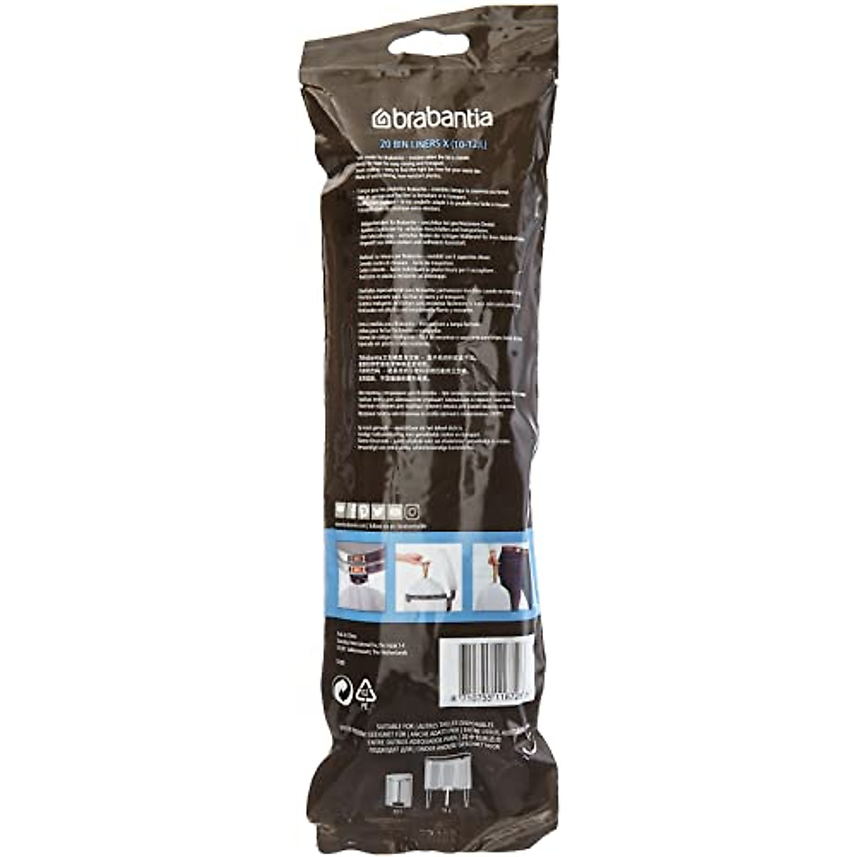 Brabantia Trash Can Liner Code X, 3.2 gallon, White