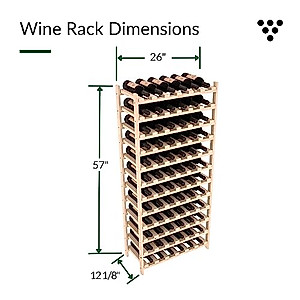 Wine Racks America® Living Series Stackable Wine Rack - Durable and Modular Wine Storage System, Knotty Alder Unstained - Holds 72 Bottles