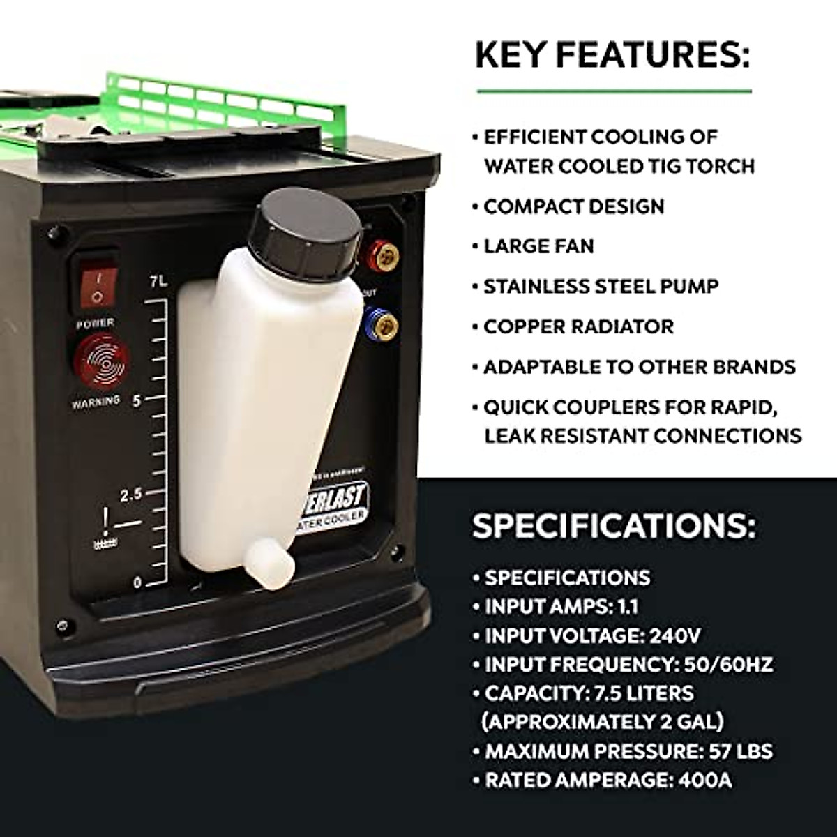 NEW 2021 PowerCool W375 220v TIG cooler, designed for new 2021 Everlast welders