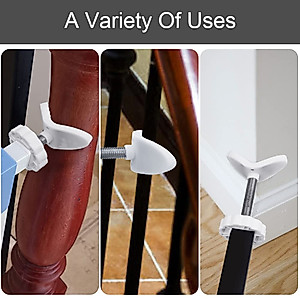 Sungrace 2 Pack Extra Long Y Spindle M8 Stair Banister Baby Gate Adaptors for Dreambaby Pressure Mounted Security and Pet Safety Gates (White, 8mm)