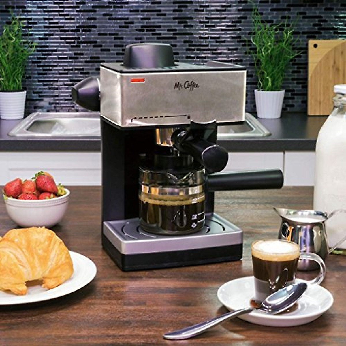 Mr. Coffee 4-Cup Steam Espresso System with Milk Frother
