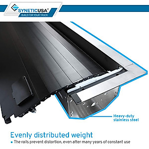 Syneticusa Retractable Tonneau Cover Fits 2019-2023 Ford Ranger 5' (61”) Truck Bed Aluminum Matte Black Low Profile Waterproof Off Road Rack Ready