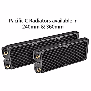Thermaltake Pacific DIY Liquid Cooling System C360 27mm Thick High-Density Fins Single-Row Copper Tubes Copper Radiator CL-W228-CU00BL-A