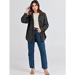 ANRABESS Women Casual Jackets Corduroy Shacket Fall Oversized Button Down Shirts Long Sleeve Casual Loose Cardigan Blouse Coat 1027heise-L