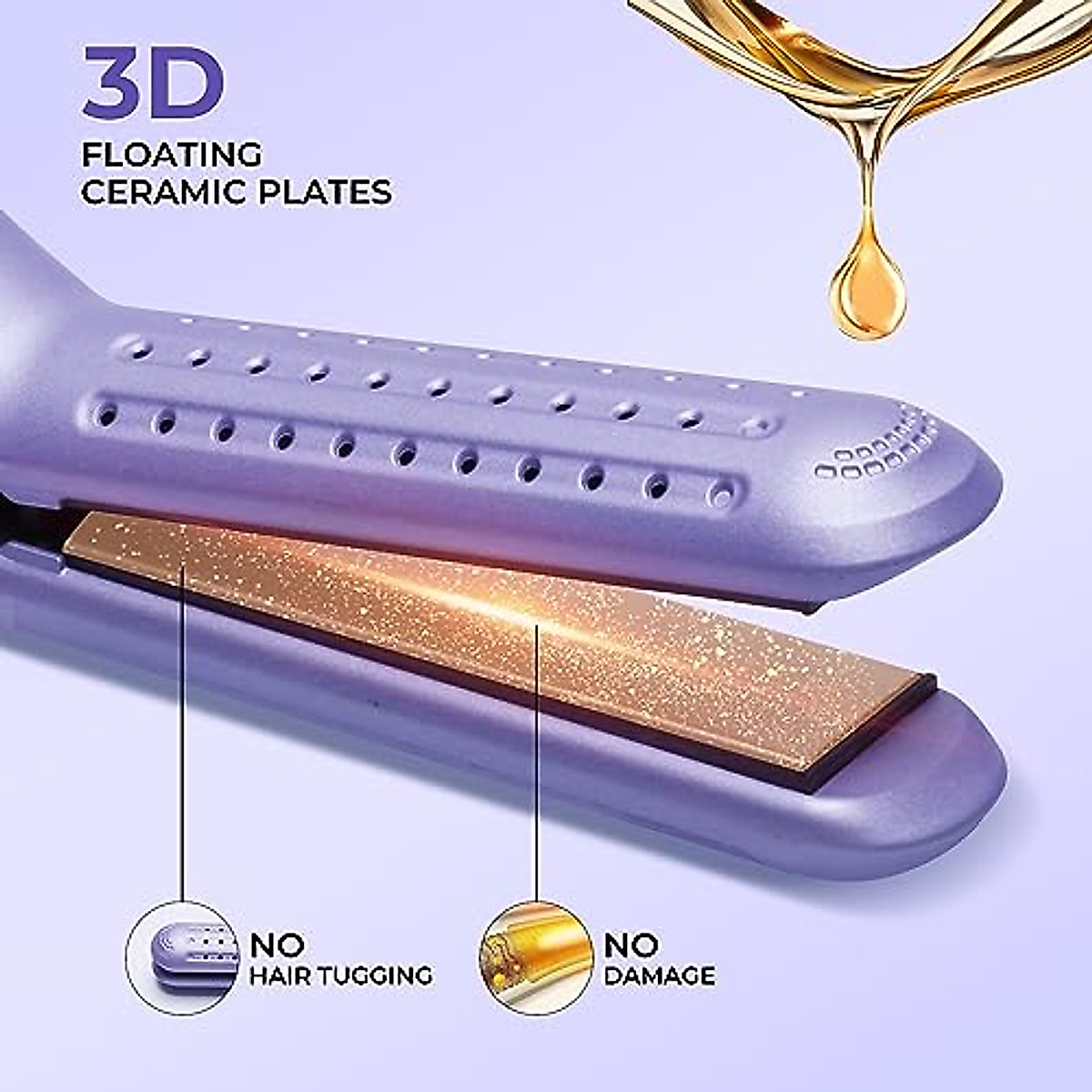 Air Hair Straightener and Curler 2 in 1,360° Airflow Curling Flat Iron, Hair Curler with Cooling Air Vents to Lock in Style,3D Floating Plate,15S PTC Fast Heat-Up,Lightweight & Dual Voltage for Travel