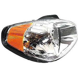 HDOZTOJI 2pcs Headlight Halogen Bulb Driver Passenger Side Clear Lens Headlamp W/Bulb 921021E011 for Hyundai for Accent GLS/GS/SE 07-11 & GL/L 08-11 (2) Headlights Left and Right