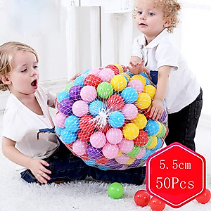 Weikap 50PCS Eco-Friendly Colorful Ball Soft Plastic Ocean Ball Funny Baby Kid Swim Pit Toy Water Pool Ocean Wave Ball(5.5CM)